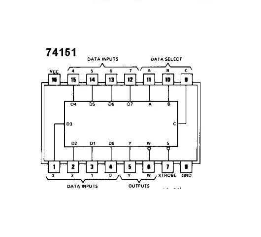 74151 Multiplexor de 8 entradas - TD Electrónica